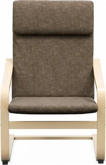 relaxační křeslo, s pohupem, dřevo/kov/látka, 98x65x69 cm, dřevo přírodní/hnědá, Dekorino KR20260136