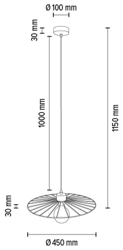BRITOP Závěsné svítidlo ANTONELLA, 1xE27,  Ø 45 cm Barva montury: Kov