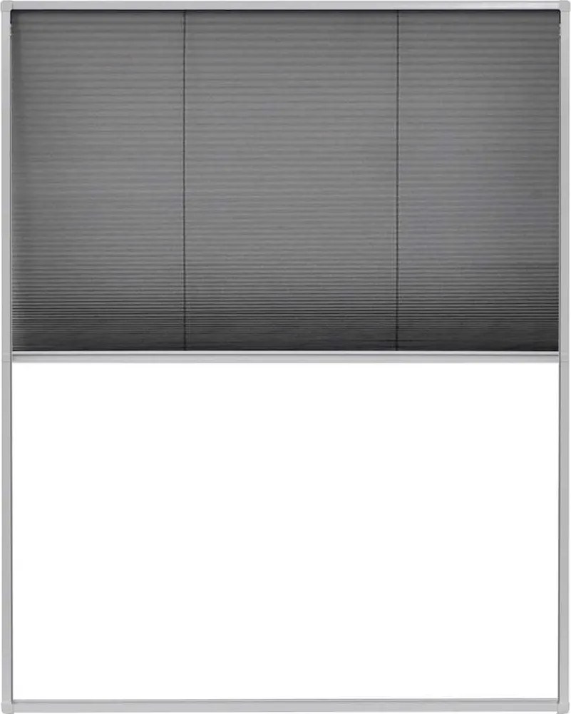 Plisovaná okenní síť proti hmyzu, hliník, 80x100 cm 142611