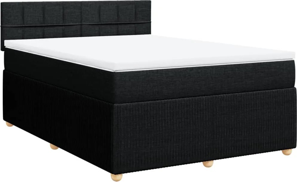 Box spring postel s matrací černá 140 x 190 cm textil 3289753
