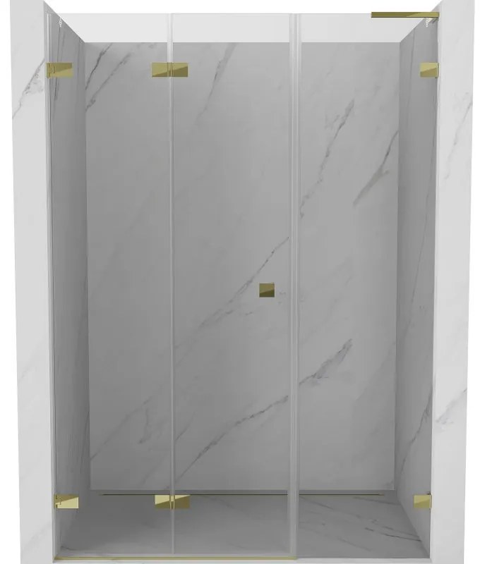 Mexen Lunar-F L skládací sprchové dveře levé 110 cm, transparentní, zlaté - 836SL-110-050-50-00-L