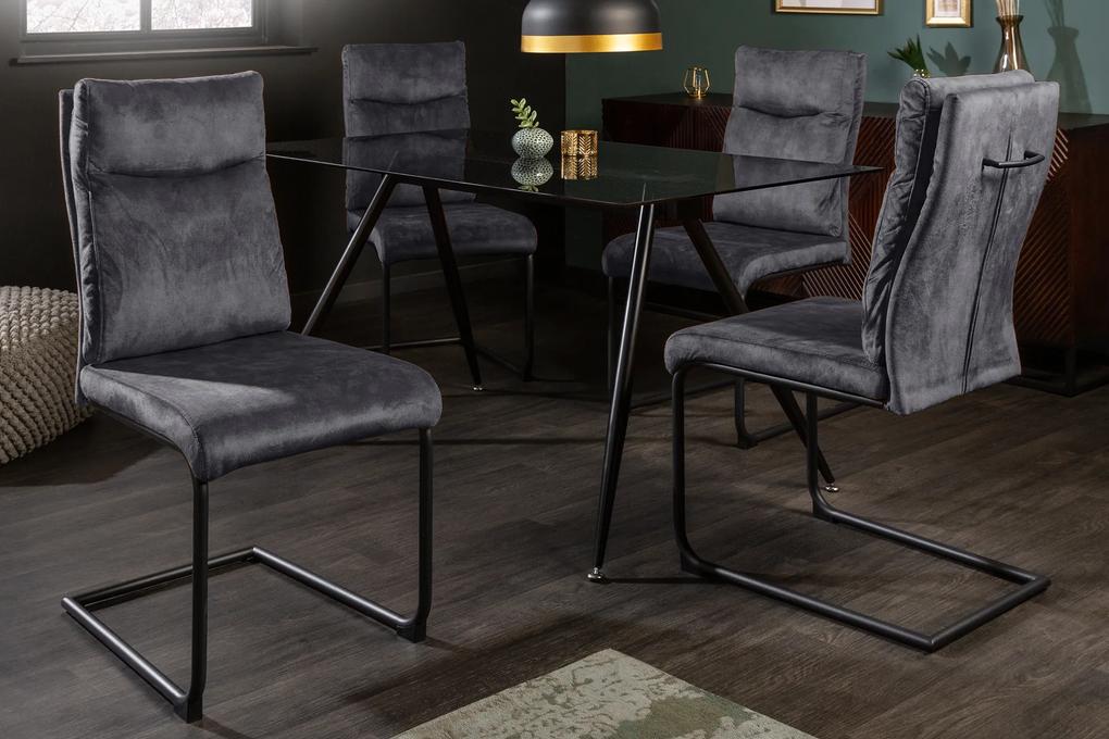 Konzolová židle Comfort - tmavě šedý samet