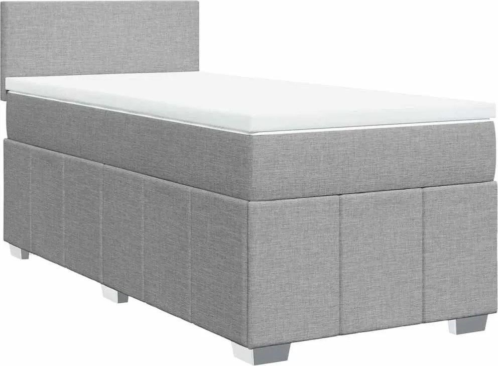 Box spring postel s matrací světle šedá 80 x 200 cm textil 3286888