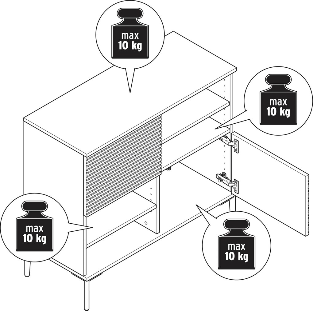 Tchibo - Odkládací skříňka »Reet« v lamelovém vzhledu - barva: hnědá