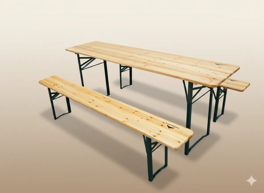 Dřevěný pivní set – 180 cm, 70cm