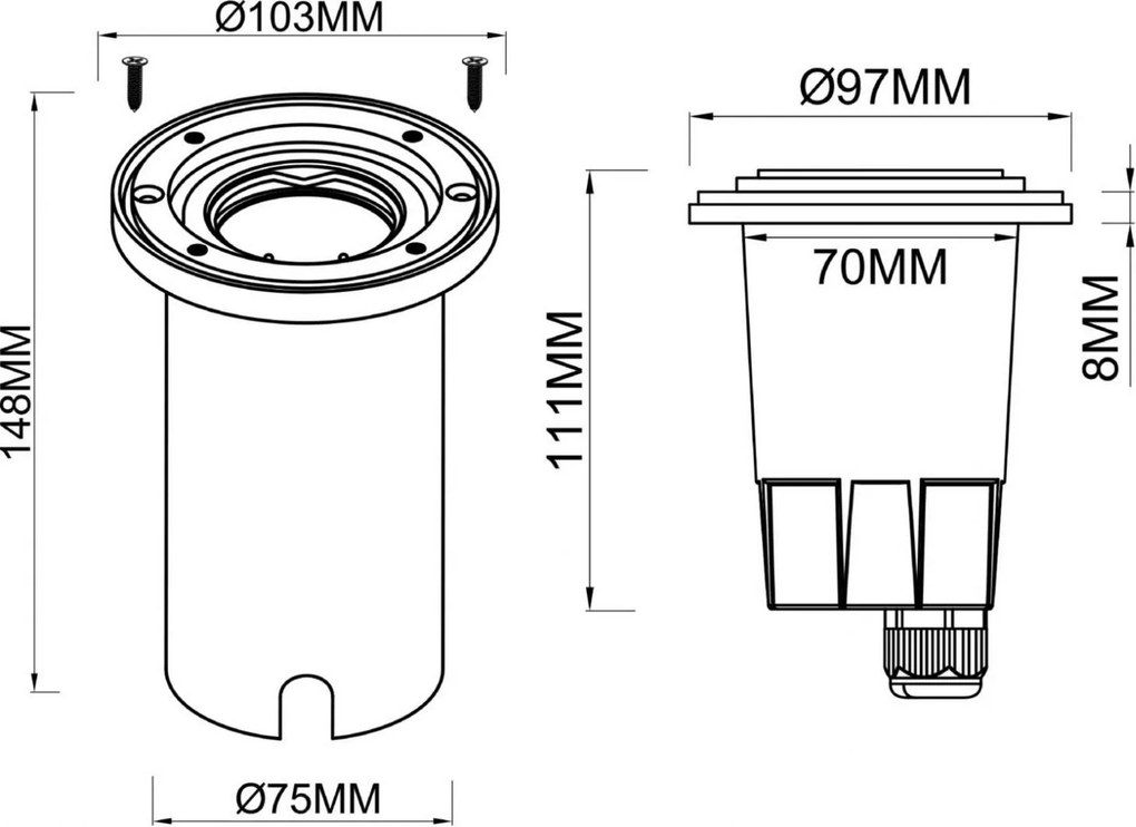 IMPR 730475 Deko-Light zemní svítidlo Aton hranaté 220V GU10 7W stříbrné - DEKOLIGHT
