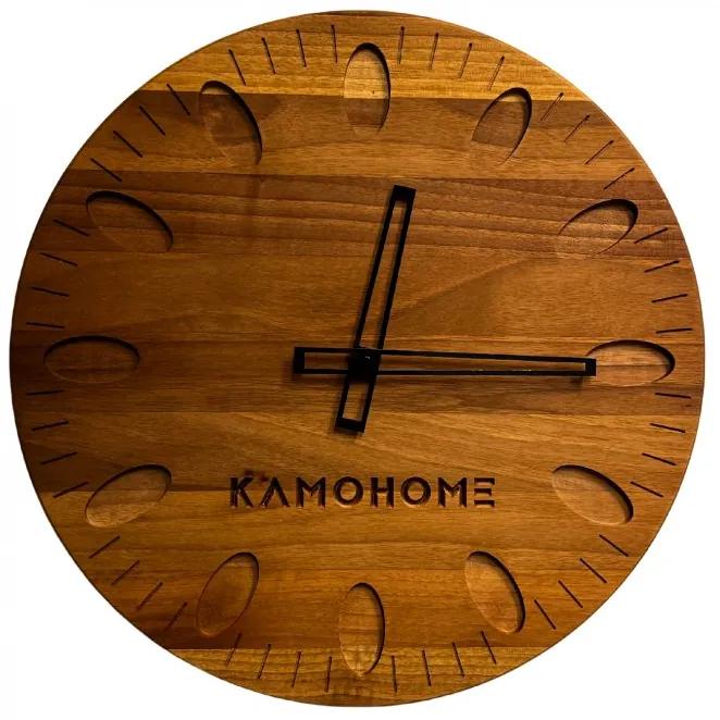 Kamohome Dřevěné nástěnné hodiny URSA Průměr hodin: 30 cm, Materiál: Dub