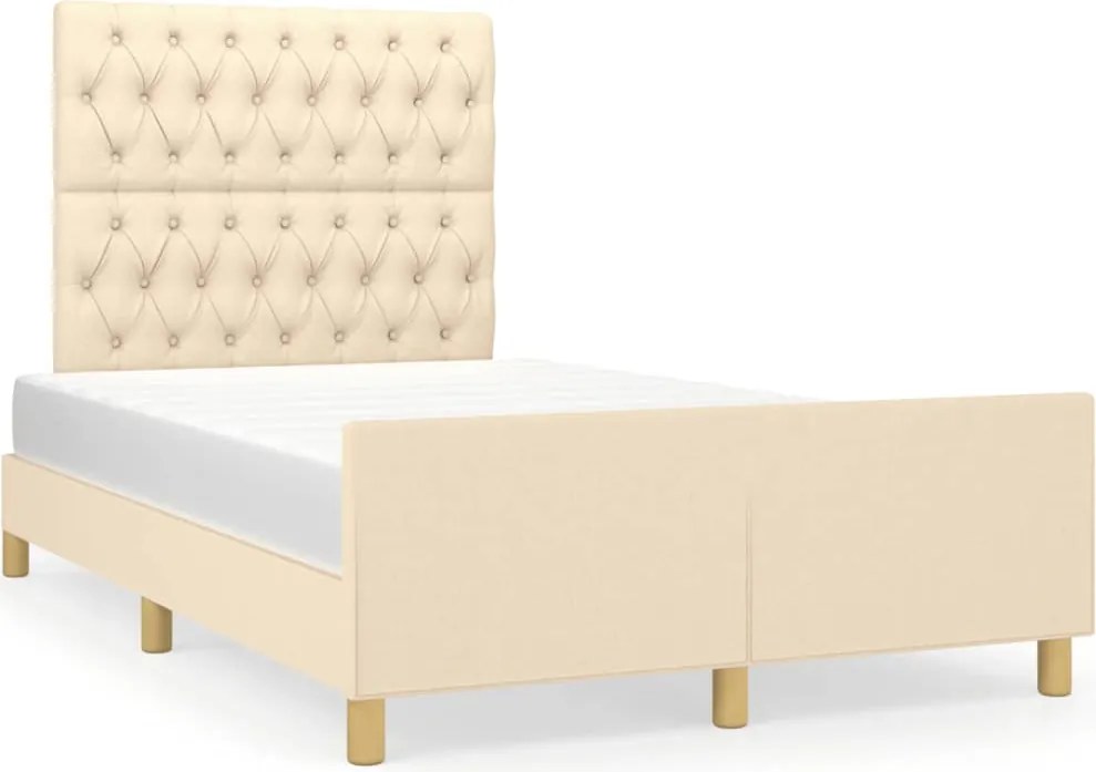 Rám postele bez matrací krémově 120x190 cm textil 3270539
