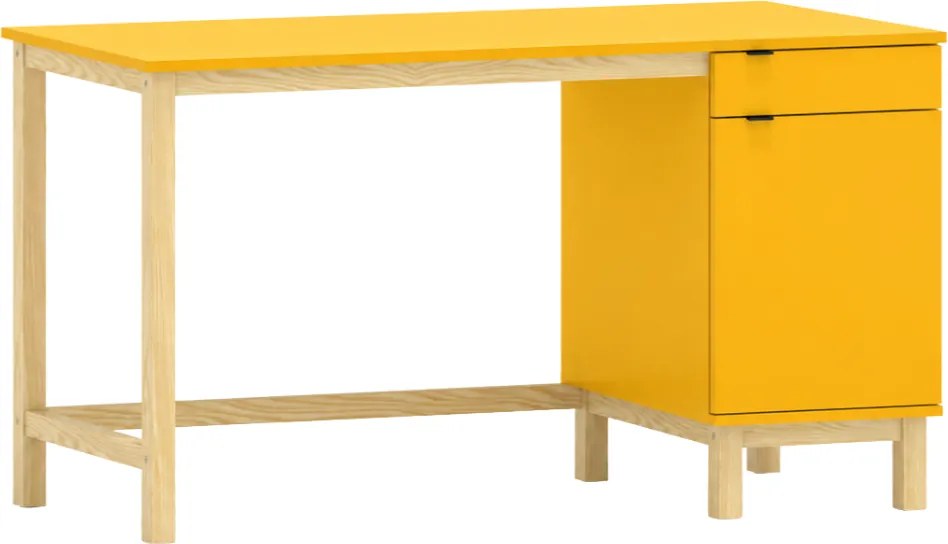 Psací stůl MODEL se šuplíkem a skříňkou do dětského pokoje Zvolte barvu: Kašmírová s bílým úchytem, Zvolte rozměr: 100x60 cm, Zvolte stranu: Pravá