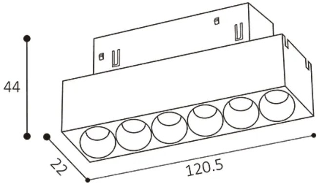LED2 Maglaser Led2, lineární led svítidlo do magnetické lišty 48V Velikost: S, Chromatičnost: 4 000 K (denní bílá), Ovládání: On/off