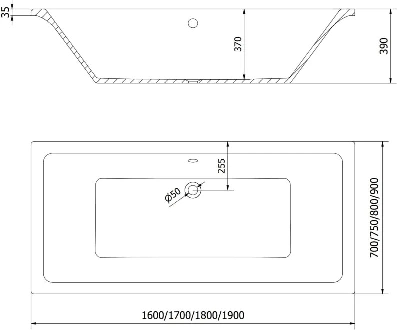 Mexen Cube obdélníková vana 160 x 70 cm s obložením, bílá - 55051607000X