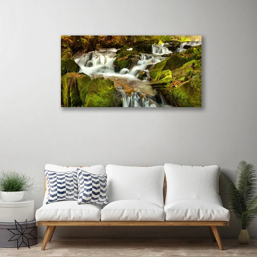Obraz na plátně Vodopád Skály Příroda 120x60 cm