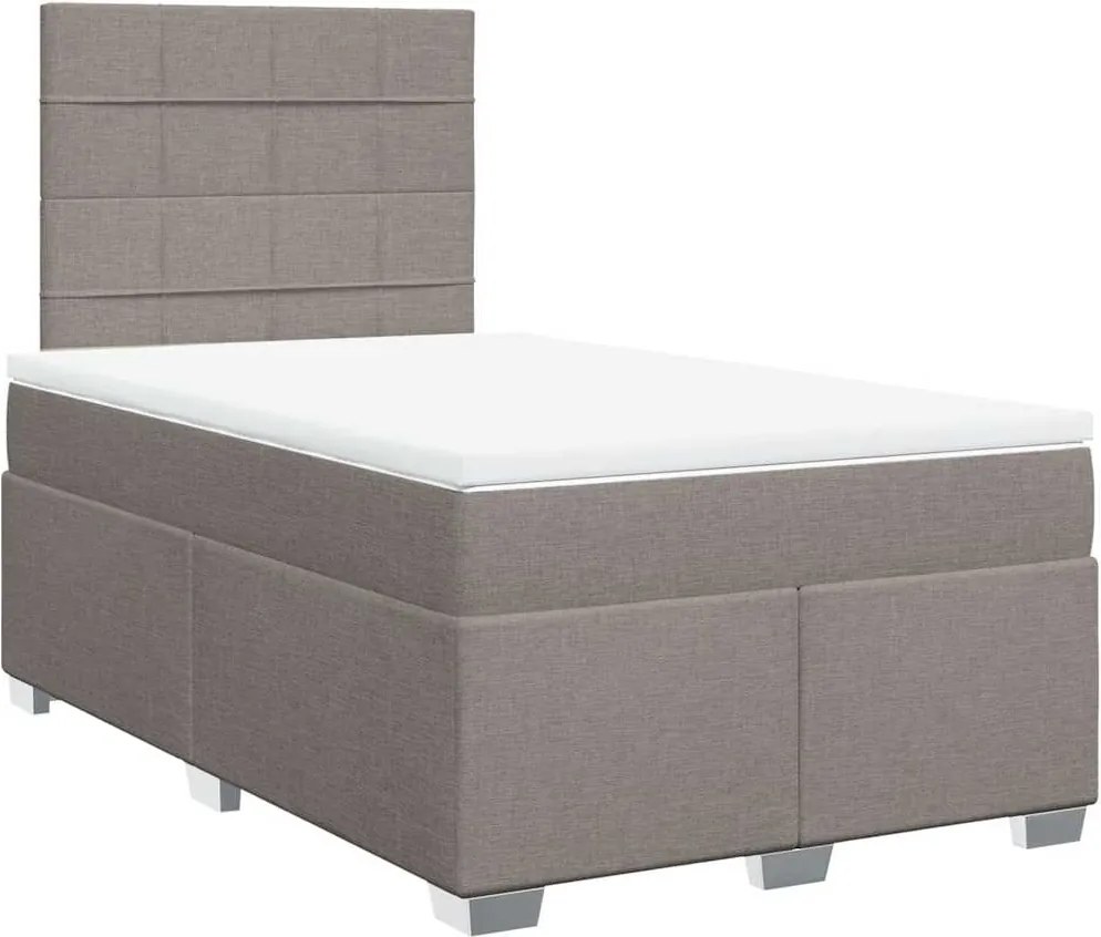 Box spring postel s matrací taupe 120x200 cm textil 3292759