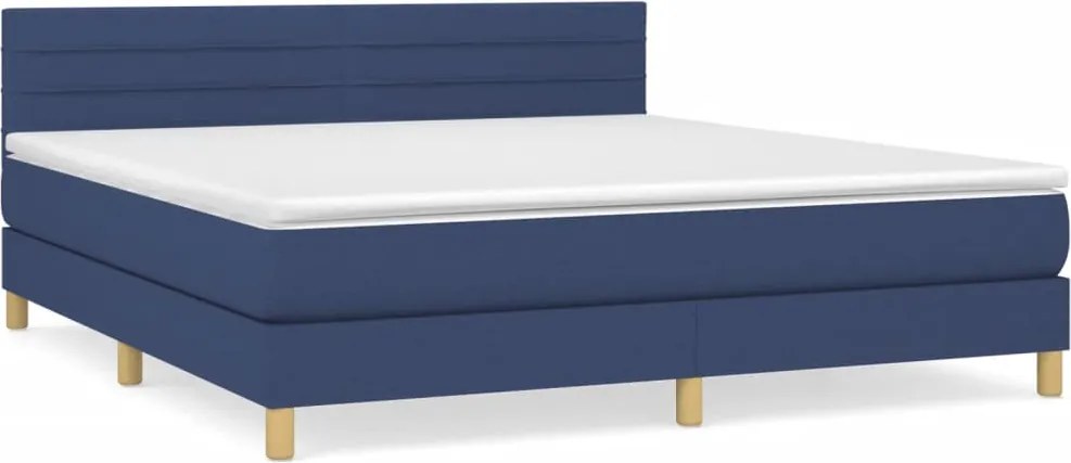 Box spring postel s matrací modrá 160x200 cm textil 3140711
