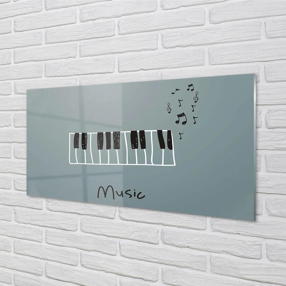 akrylový obraz noty na klavír 140x70 cm