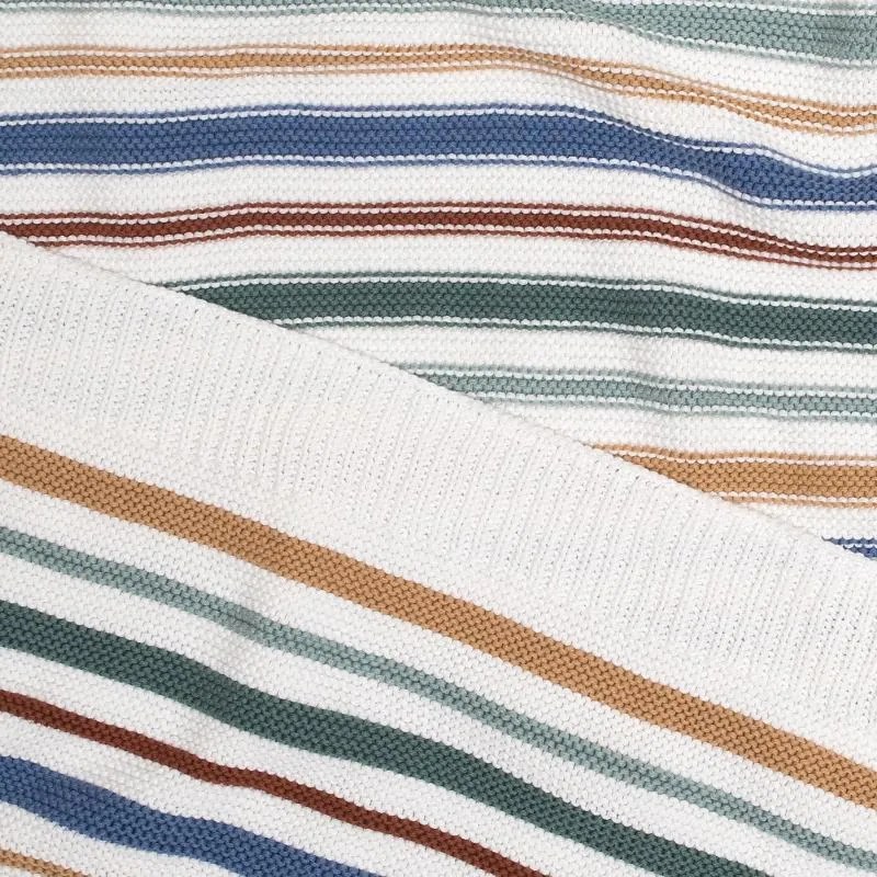 SCANquilt pletený pléd RIB pruhy multi pestrá střední 130 x 200 cm