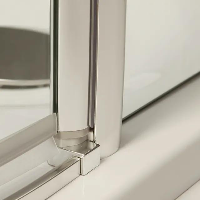 Roltechnik Outlet Bezbariérový sprchový kout DCO1+DCO1 - 2x otevírací dveře Varianta: šířka levé části: 100 cm, šířka pravé části: 80 cm - (DCO1-L100-P80), Barva profilů a typ výplně: profily: brillant, výplň: transparent