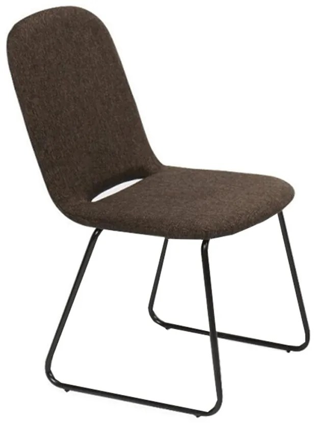 Jídelní židle, hnědá / černá, látka / kov, ADLAN
