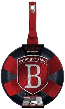 BERLINGERHAUS Metallic Line Burgundy Edition BH-1254N Pánev s mramorovým povrchem 30 cm / červená (BH-1254N)