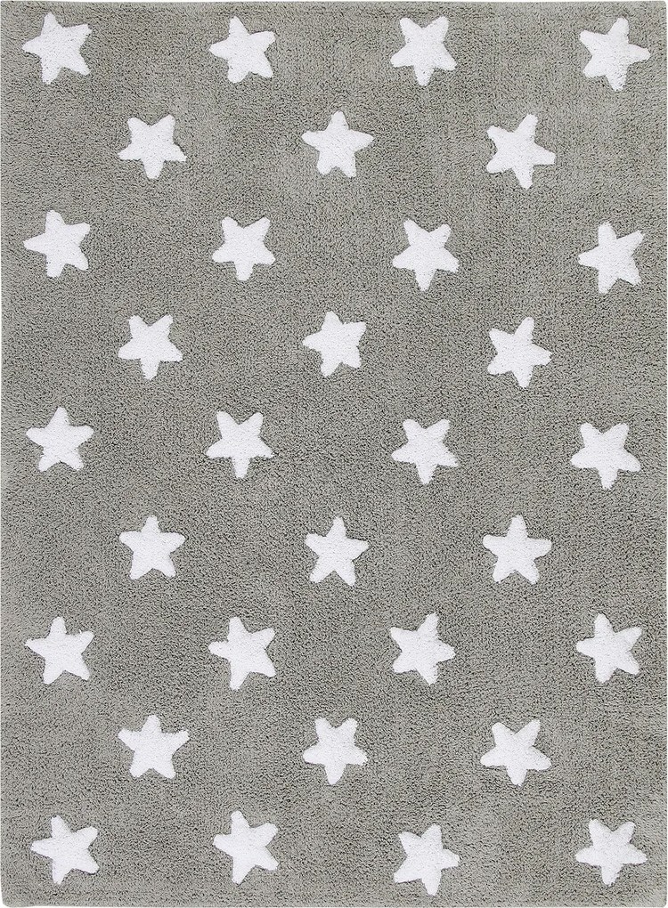 Lorena Canals, Přírodní koberec, ručně tkaný Stars Grey-White, 120x160, šedá, dětský pokoj