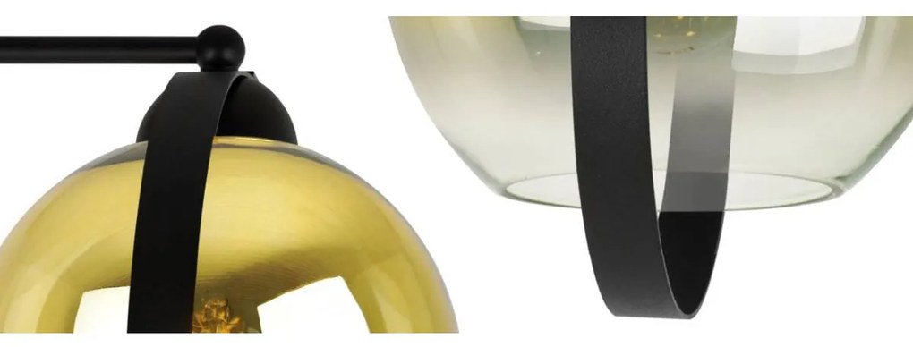 Nástěnné svítidlo Bergen Gold Ring, 1x zlaté/transparentní skleněné stínítko (fi 15cm)