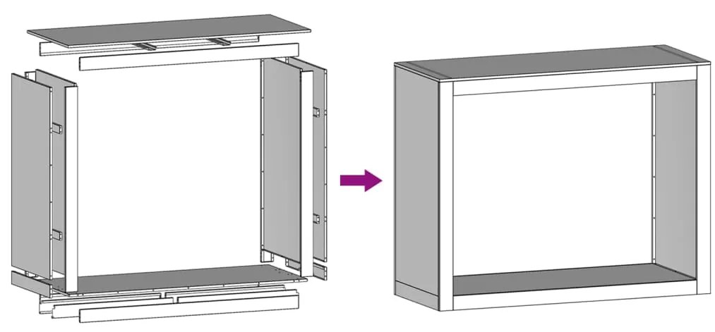 vidaXL Stojan na palivové dřevo bílý 100 x 40 x 80 cm ocel