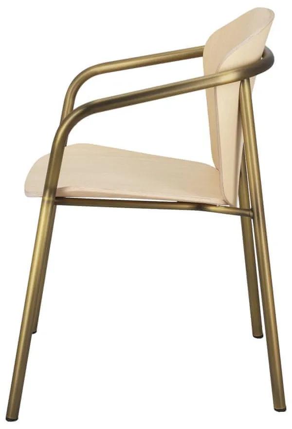 Intesi Židle Finn s područkami bronze bílý jasan