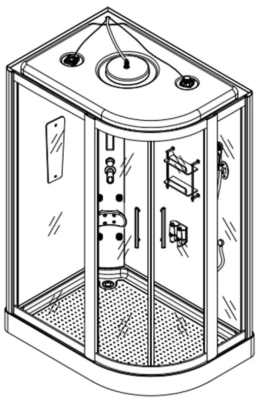 BPS-koupelny Hydromasážní box HYD-Michele 120 SA P, 120x85 pravý se saunou