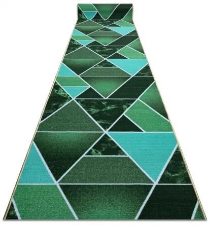 Běhoun pogumovaný TROJKATY geometrický zelený Šíře: 67 cm