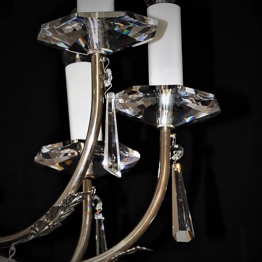12-ti ramenný moderní křišťálový lustr s ověsy ve tvaru diamantu