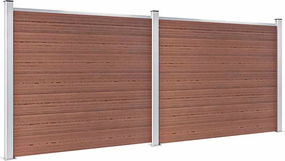 Set plotového dílce WPC 353 x 146 cm hnědý 3070451