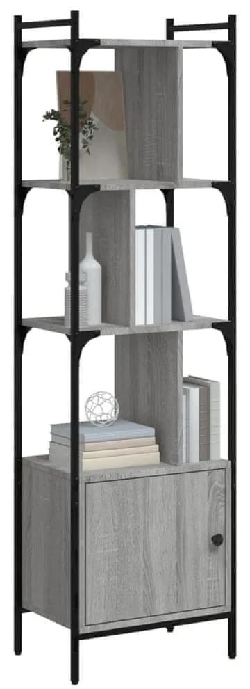 Petromila Knihovna s dvířky šedá sonoma 44,5x30x154,5 cm kompozitní dřevo