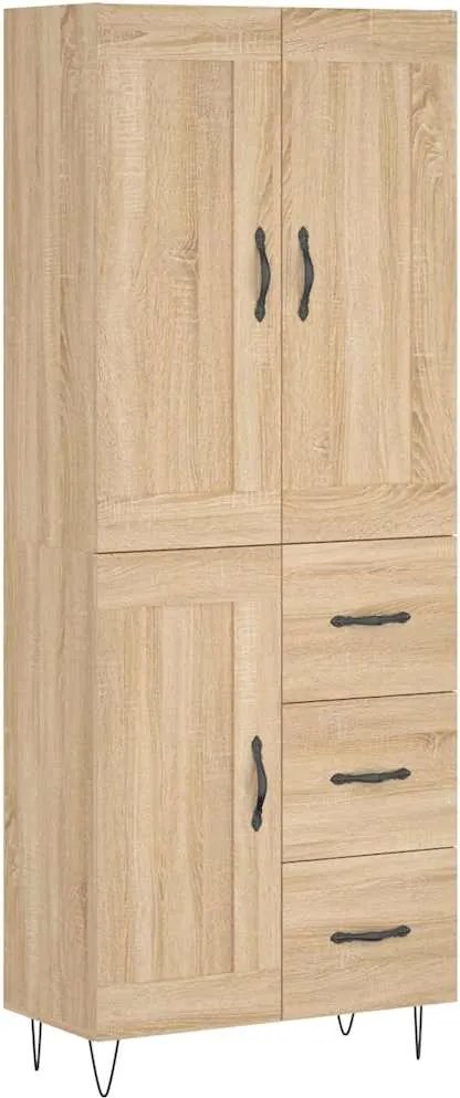 Skříň highboard dub sonoma 69,5 x 34 x 180 cm kompozitní dřevo 3200036