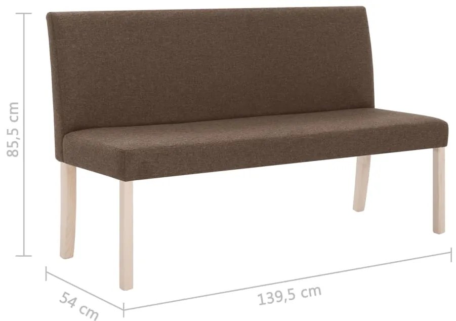 vidaXL Marketos Lavice 139,5 cm hnědá polyester