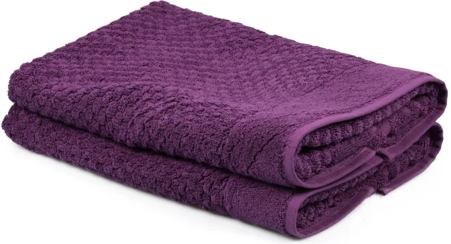 Sada 2 fialových ručníků ze 100% bavlny Mosley, 50 x 80 cm