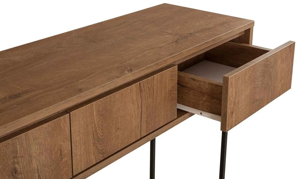 Designová konzole Raivis 120 cm vzor ořech