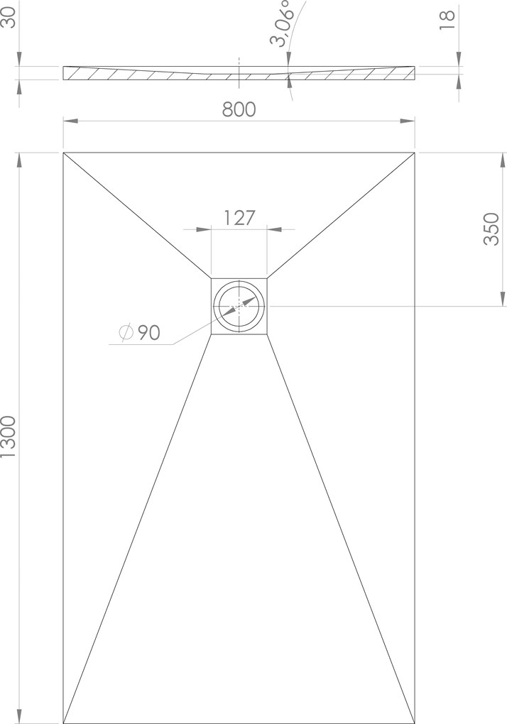 Polysan Treneca sprchová vanička z litého mramoru 130 x 80 cm s možností úpravy rozměru béžová mat 84303.81