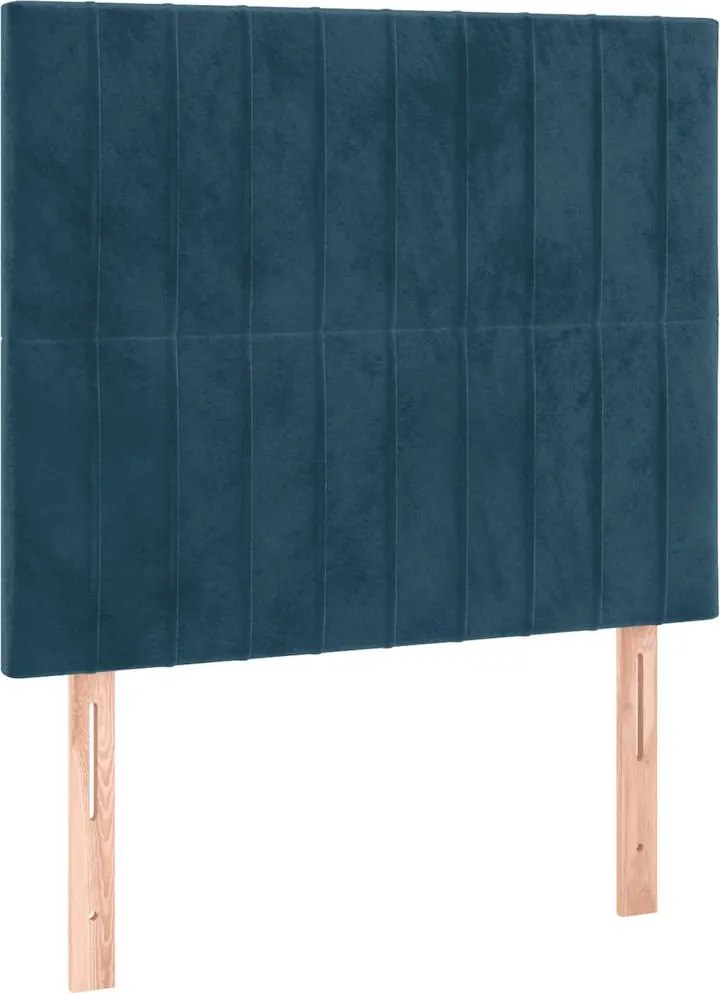 Box spring postel s matrací tmavě modrá 100x200 cm samet 3137951