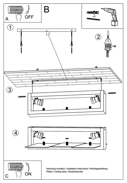 Sollux SL.0074 - Stropní svítidlo FENIKS 2 2xE27/60W/230V wenge