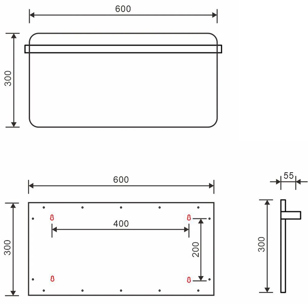 Sapho ELMIS 60 x 30 cm EB630 elektrický sušák ručníků 80 W antracit