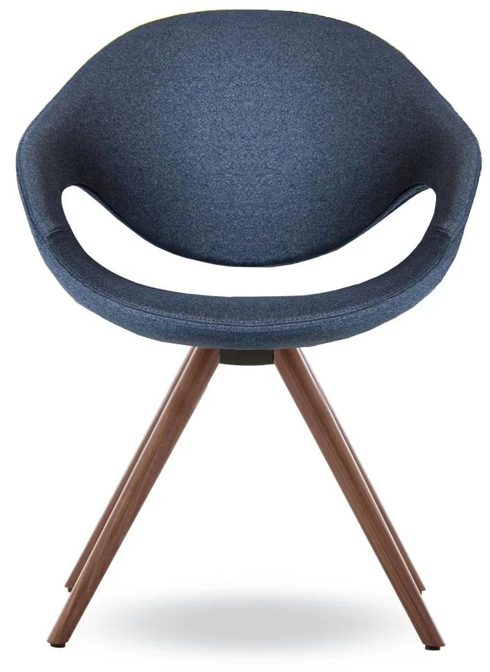 TONON - Čalouněná židle MOON, dřevěná podnož