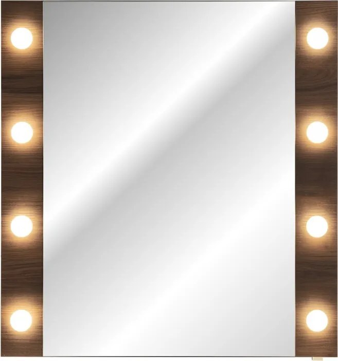 Nástěnné LED zrcadlo Dorothy 80 cm dub ristretto