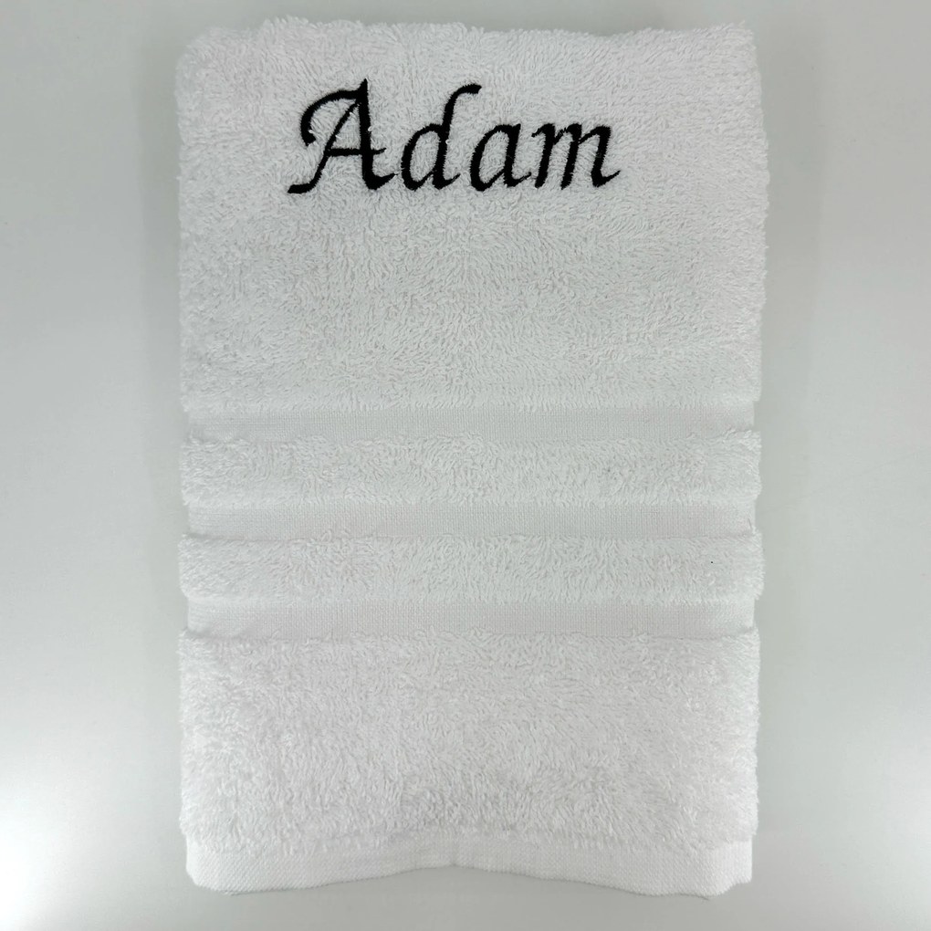 Bílý ručník s vlastním textem 50 x 100 cm