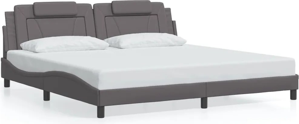 Rám postele Viana s LED bez matrace šedý 200 x 200 cm 3214046