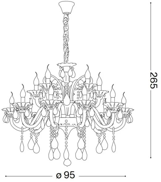 Ideal Lux -Křišťálový lustr na řetězu COLOSSAL 15xE14/40W/230V pr. 95 cm krémová