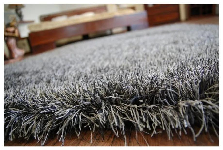 Luxusní kusový koberec Shaggy Love černý 60x110cm