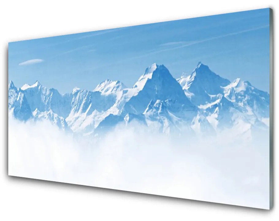 Obraz na skle Hory Mlha Krajina 120x60 cm