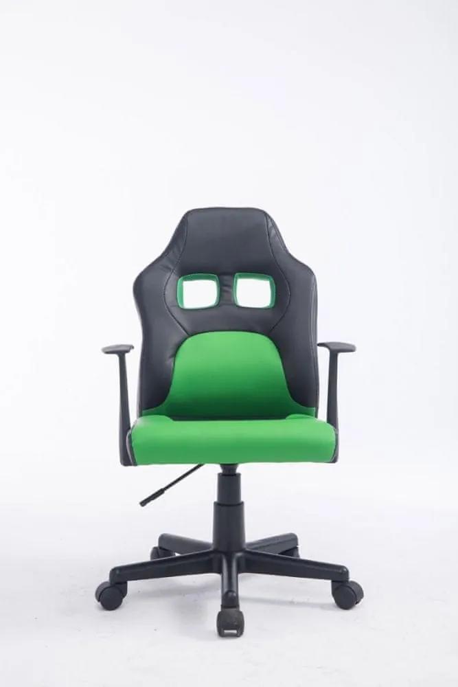 Bhm germany Dětská kancelářská židle Fun, syntetická kůže, černá / zelená