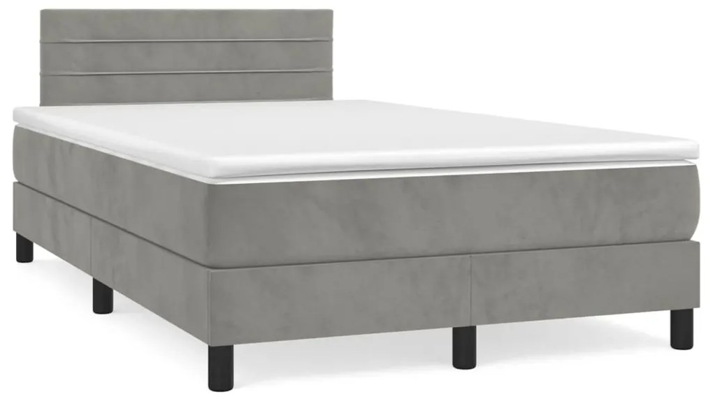 Box spring postel s matrací světle šedá 120x190 cm samet 3269843