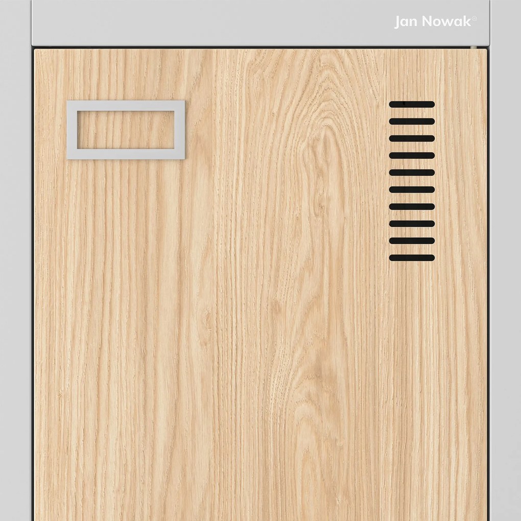 Zaměstnanecká skříňka čtyřkomorová šedá/dub sonoma, 800x1800x500 mm: KACPER Eco Design
